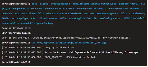 Error while installing Oracle 12C DBT-08001 & DBT-08002 – KSPLsoft